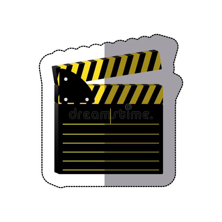 Color clapper board icon stock illustration. Illustration of clapper ...