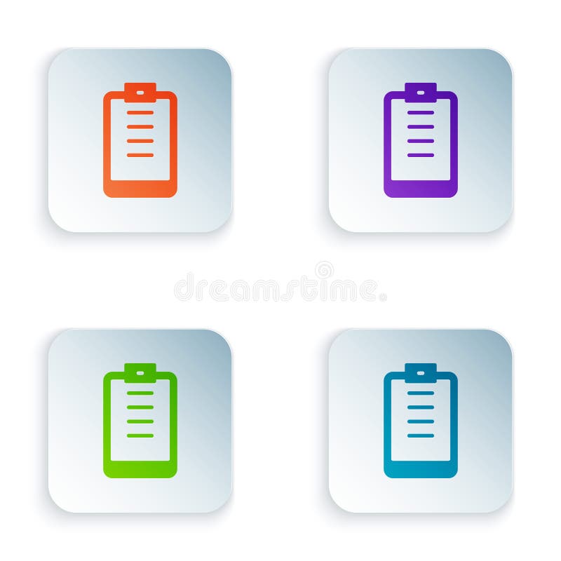 Color Clipboard with Checklist Icon Isolated on White Background ... Color Clipboard with Checklist Icon Isolated on White Background ...