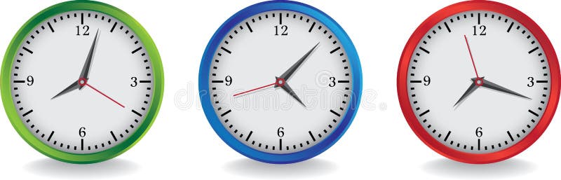 Color clocks stock illustration. Illustration of metal - 16732901