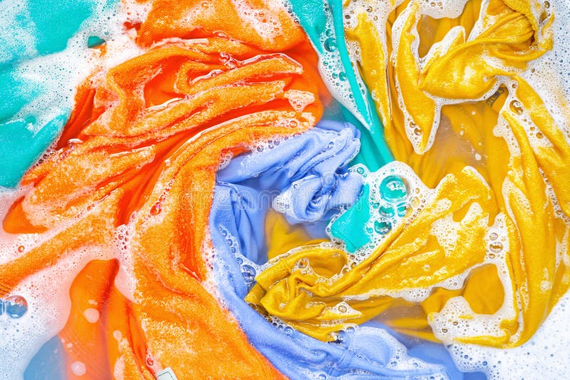 Color Clothes Soak before Washing Stock Photo - Image of bubble, bowl ...