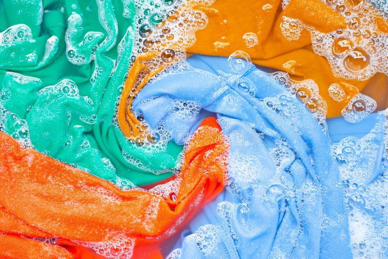 Color Clothes Soak before Washing Stock Photo - Image of close, hand ...