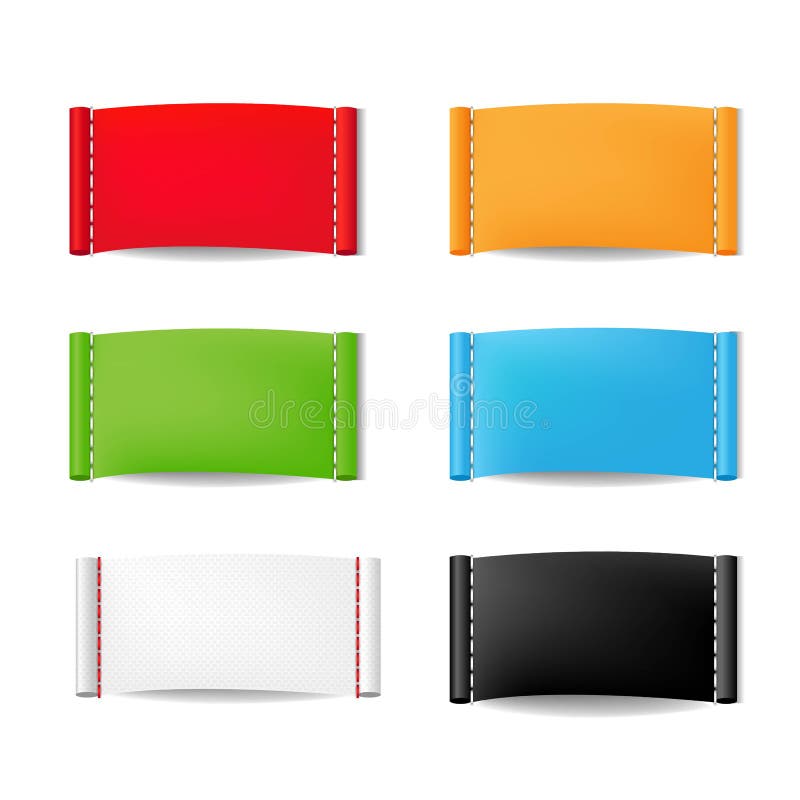 Color Clothing Labels Set Isolated White Background Stock Vector ...
