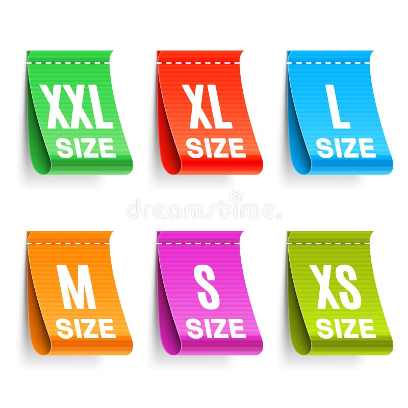 Color Clothing Size Labels stock vector. Illustration of label - 94751358