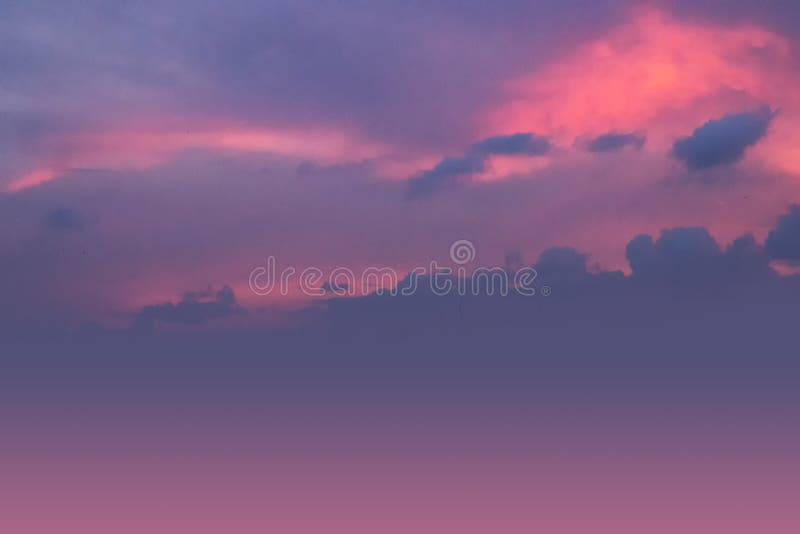 Color through Clouds in the Evening Sky. Stock Photo - Image of paste ...