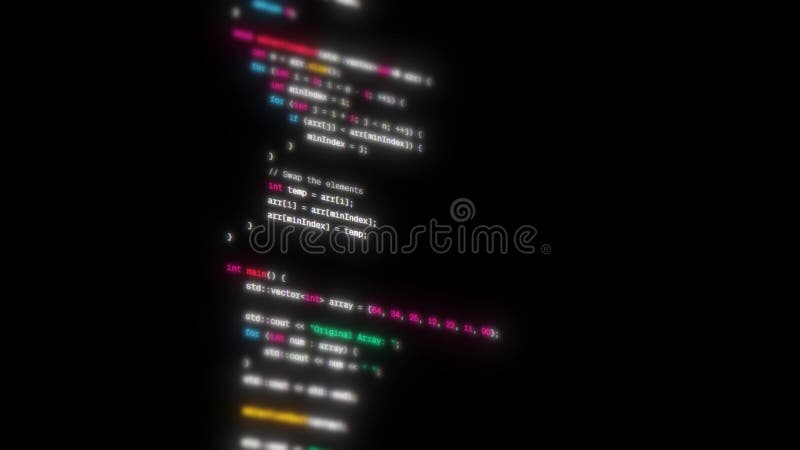 Color Code Programmer Runs on Screen Monitor 3d Stock Illustration ...