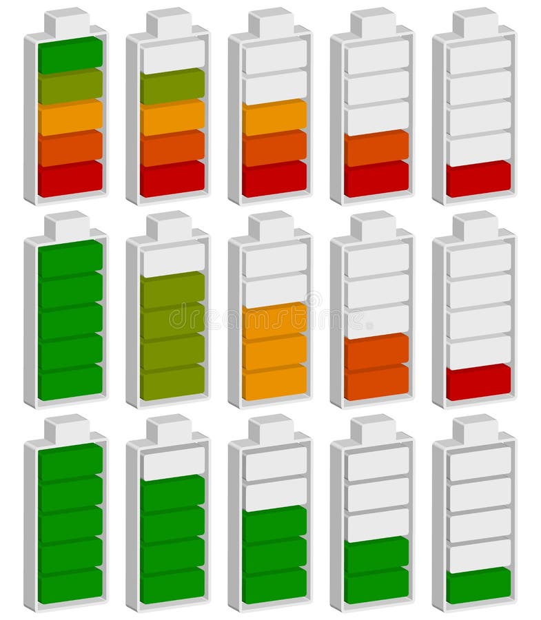 Battery level indicators stock vector. Illustration of indicators ...