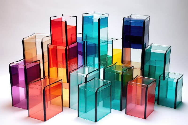 Color-coded Bins for Sorting Paper, Plastic, and Glass Stock ...