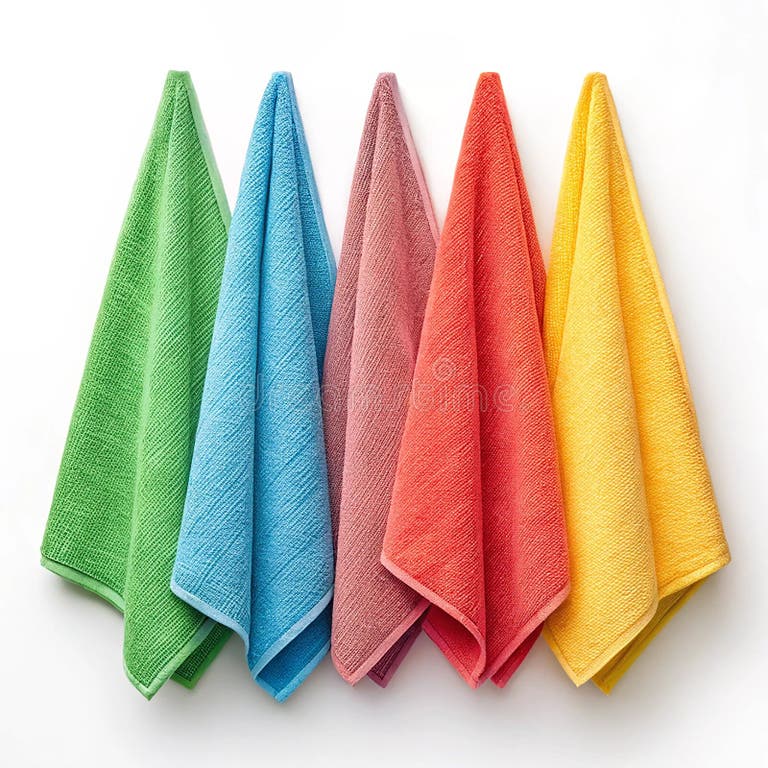 Color Coded Cleaning Cloths for Surfaces Stock Illustration ...