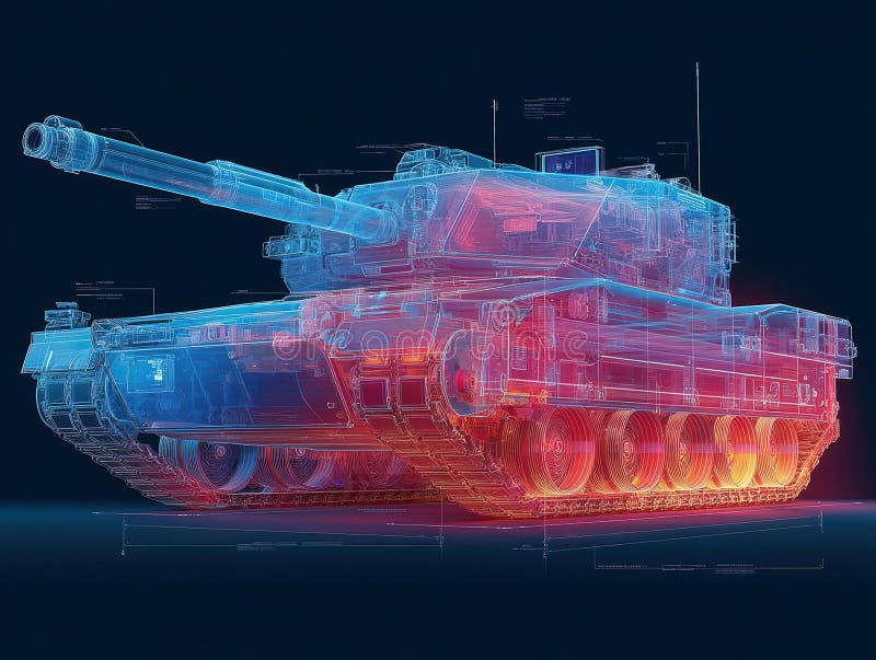 A Color-coded 3D Rendering of a Tank, Emphasizing Its Advanced Internal ...