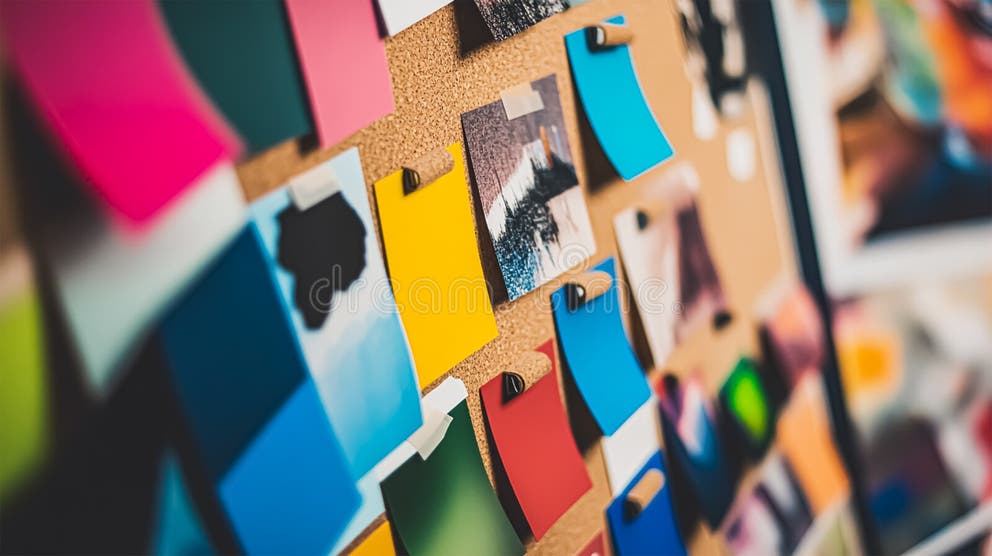 Color-coded Notes in the Office Hanging Over Things. Generated by Ai ...