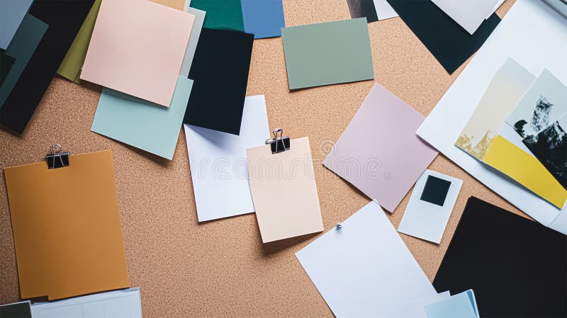 Color-coded Notes in the Office Hanging Over Things. Generated by Ai ...