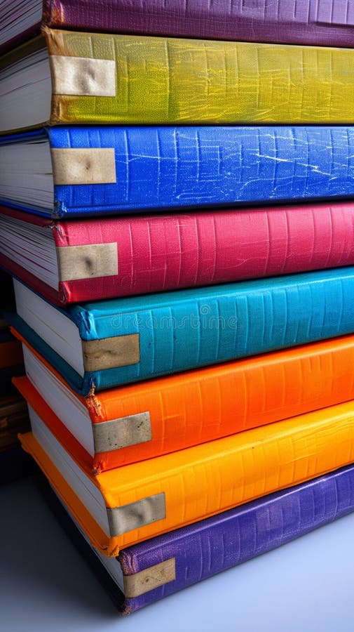 Color Coded Order Stack of File Folders in Various Hues Stock ...