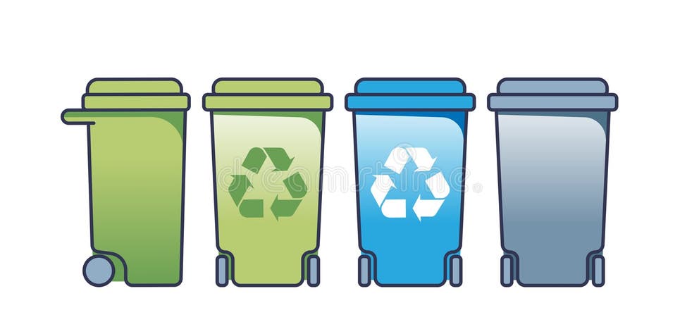 Color-coded Recycling Bins for Efficient Waste Segregation Stock Vector ...