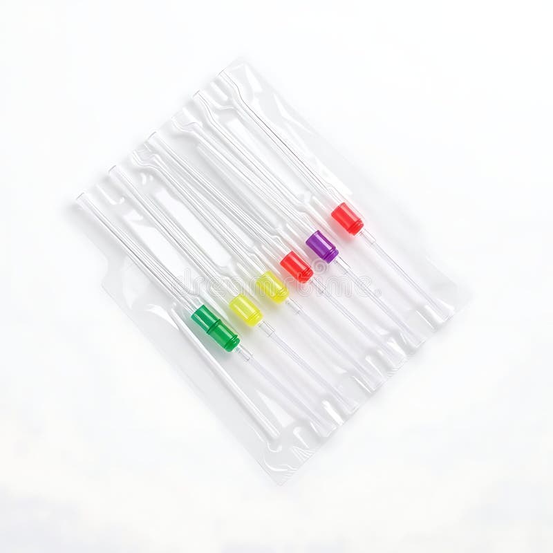 A Color Coded Set of IV Cannulas in Their Original Sterile Packaging on ...
