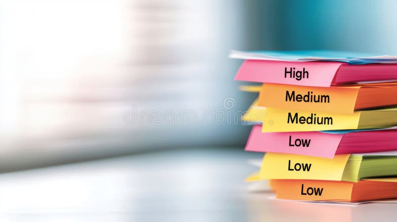 Risk Assessment Sticky Notes Color-coded from Green To Red, Layered ...