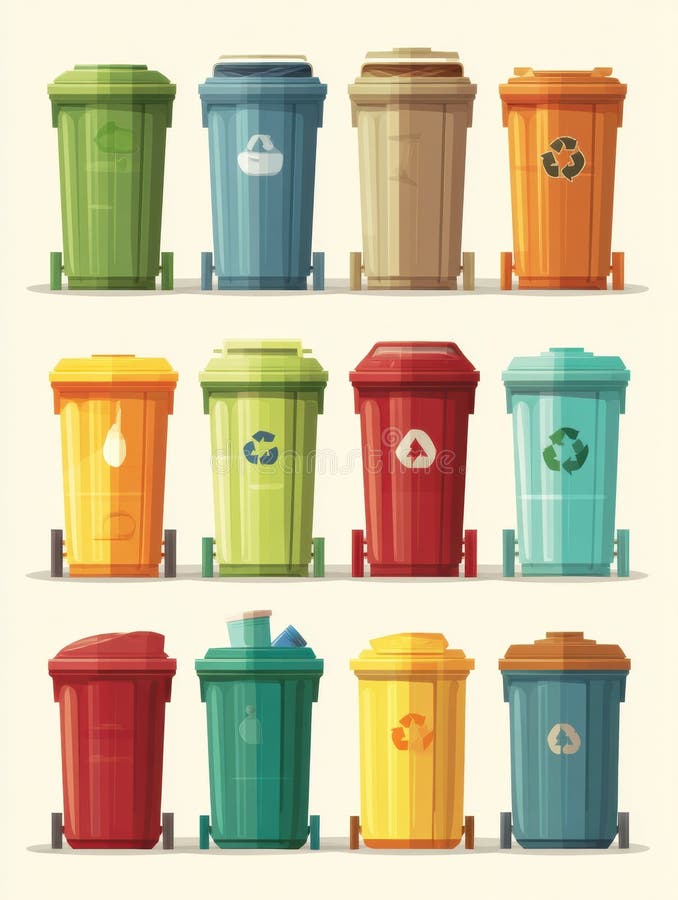 Various Color Coded Trash Bins Stock Photos - Free & Royalty-Free Stock ...