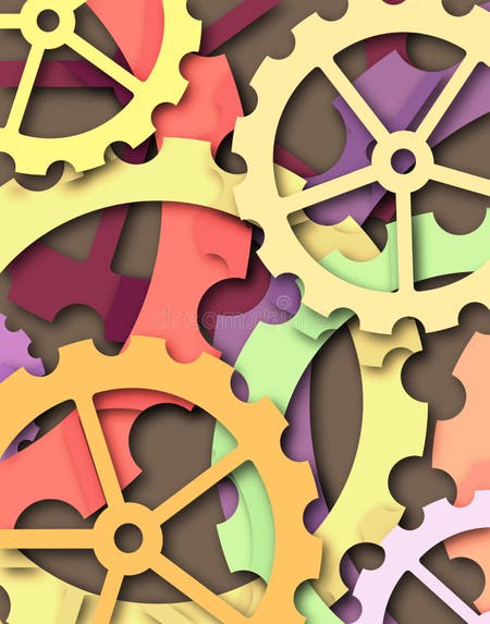 Color cogs stock illustration. Illustration of rotate - 14224623