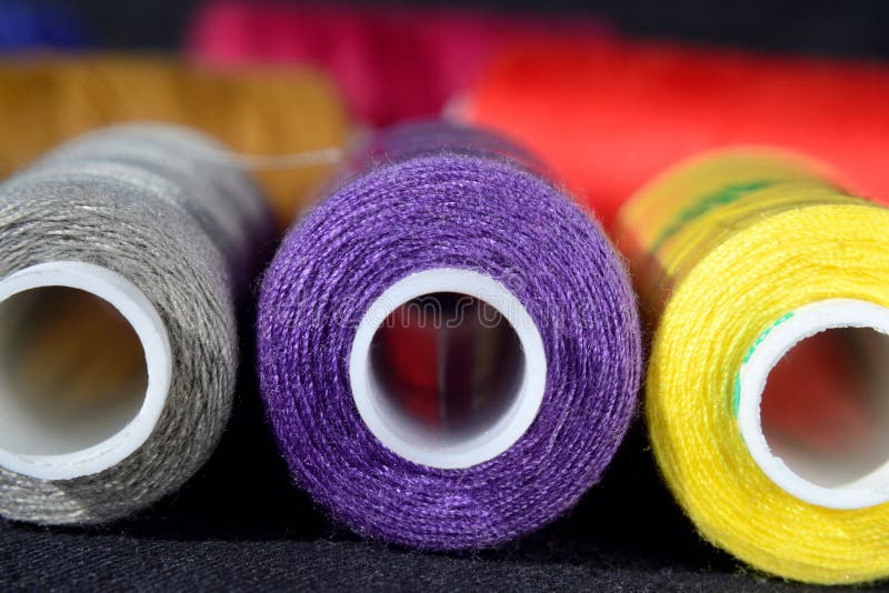 Color Coils of Thread Close Up Stock Photo - Image of depth, spool ...