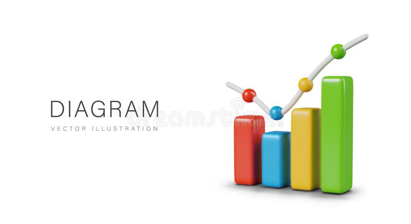 Color Column Chart in Cartoon 3D Style. Work Schedule, Statistics ...