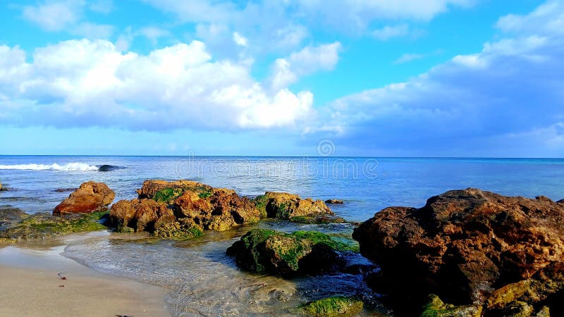 A Color Combination on the Rocks of the Bizerte Corniche Beach Stock ...
