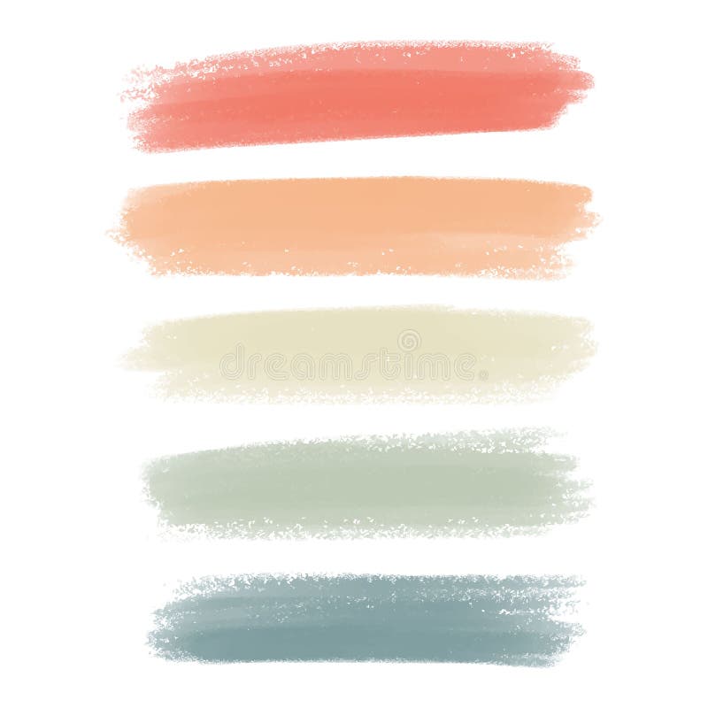 Color Combinations Catalog Elements. Paint Brush Strokes. Stock Vector ...
