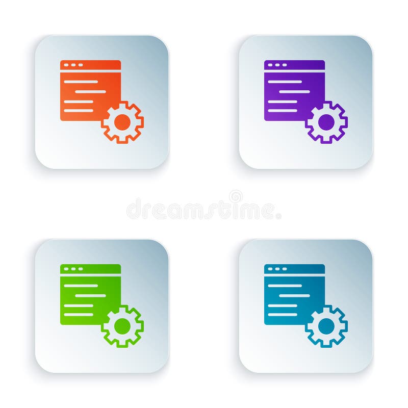 Color Computer Windows Set with Loading Progress Stock Vector ...