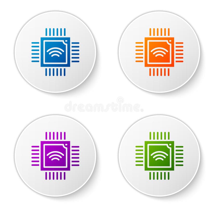 Cpu Color Icons White Background Stock Illustrations – 405 Cpu Color ...