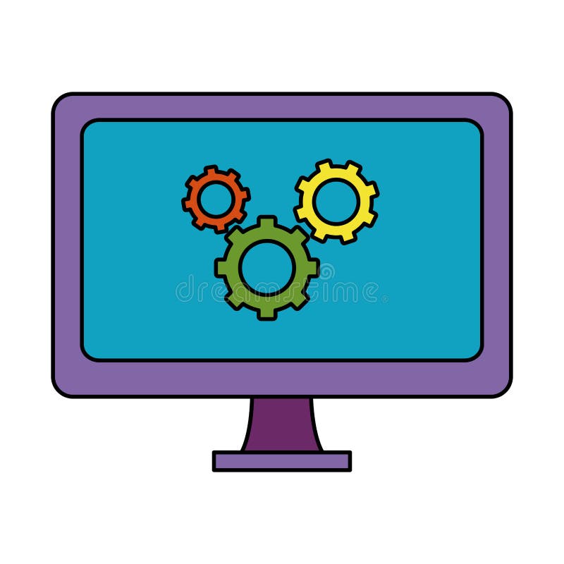 Set 2 of Color Computer Icons Stock Vector - Illustration of interfase ...