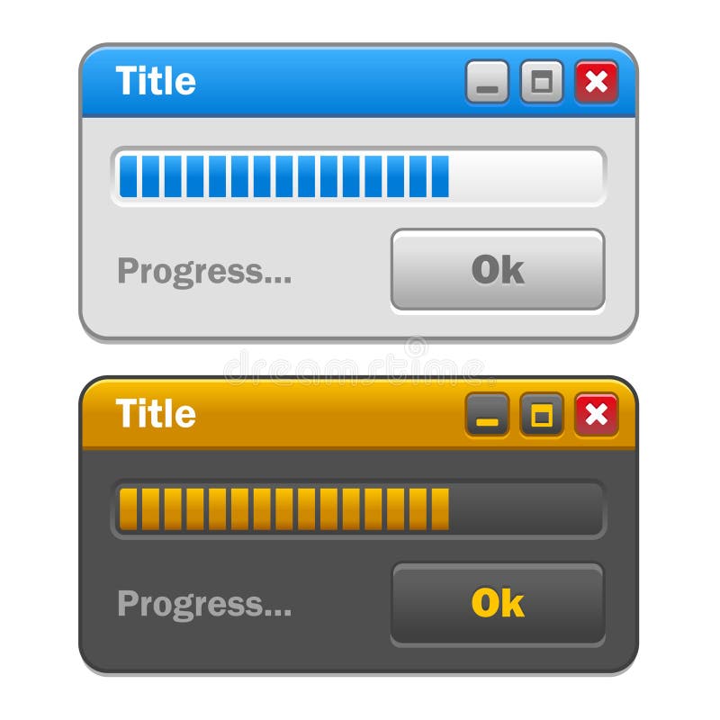 Color Computer Windows Set with Loading Progress Stock Vector ...