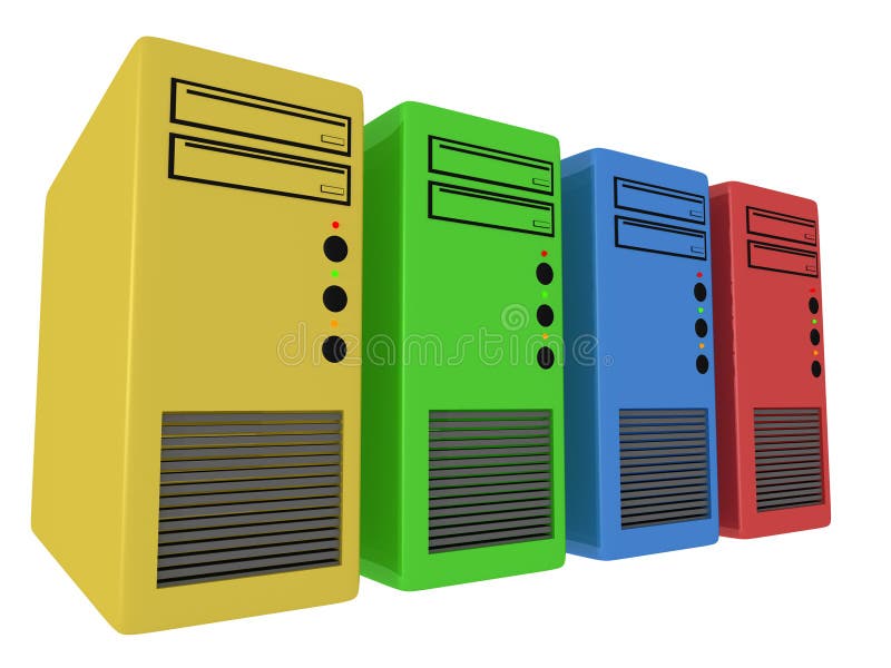 Color Computers stock illustration. Illustration of tower - 667827