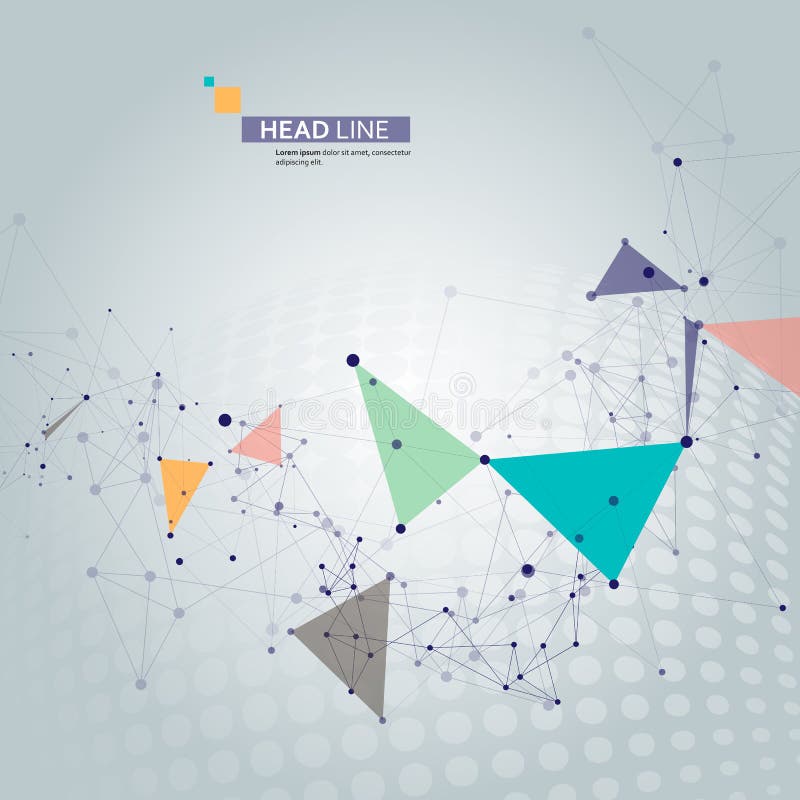 Connect Triangle Structure. Abstract Circle Banner Decorative Design ...