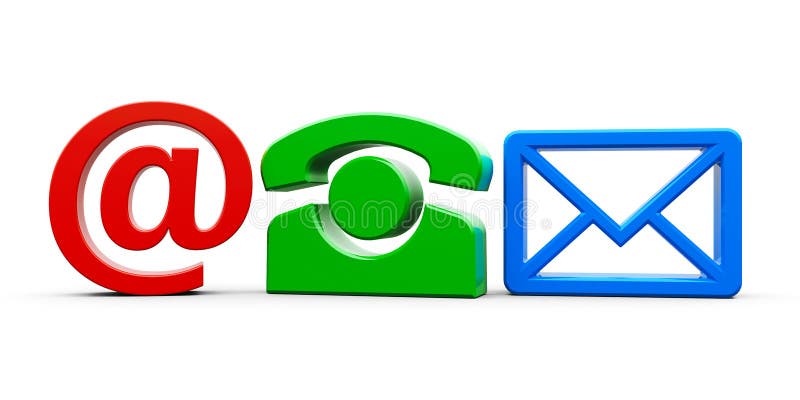 Color contact symbols stock illustration. Illustration of message ...