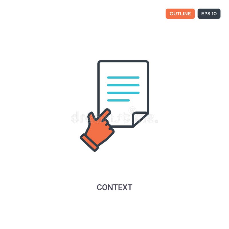 2 Color Context Concept Line Vector Icon. Isolated Two Colored Context ...