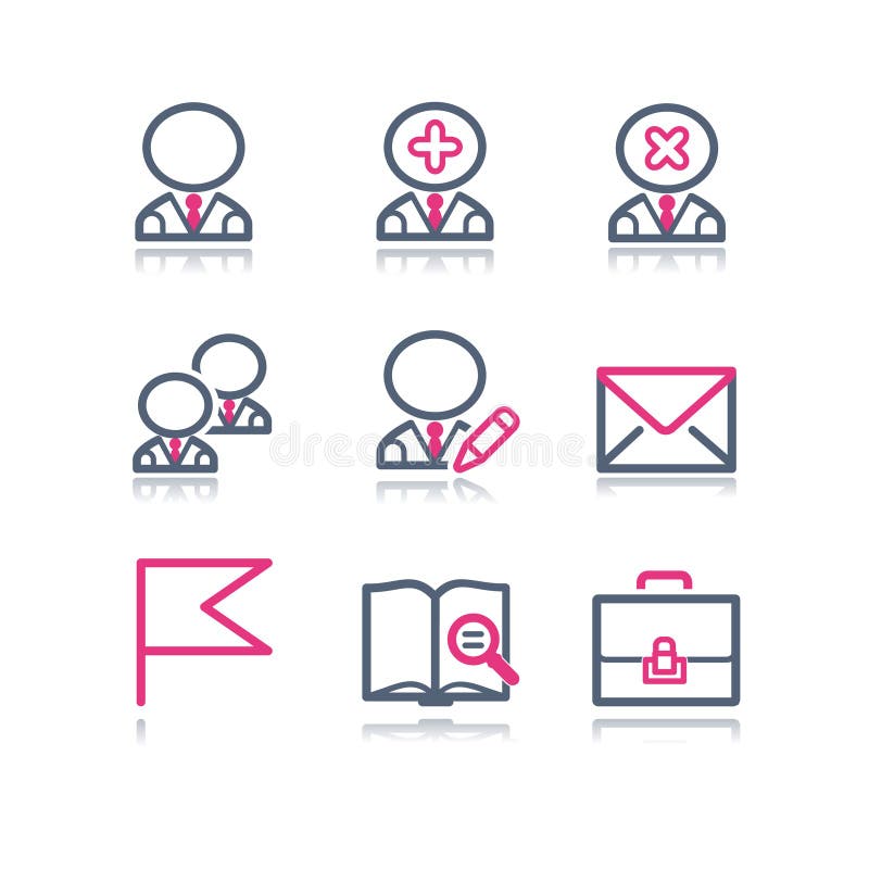 Color Contour Web Icons, 20 Stock Vector - Illustration of internet ...