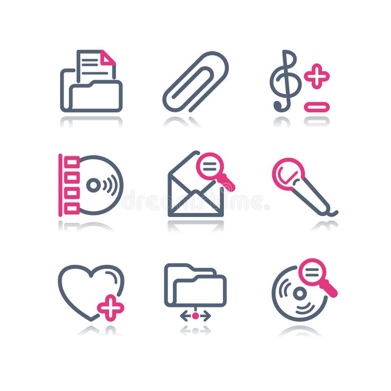 Color Contour Web Icons, 20 Stock Vector - Illustration of internet ...