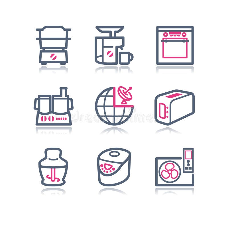 Color Contour Web Icons, 20 Stock Vector - Illustration of internet ...