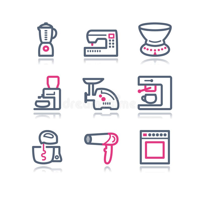 Color Contour Web Icons, 20 Stock Vector - Illustration of internet ...