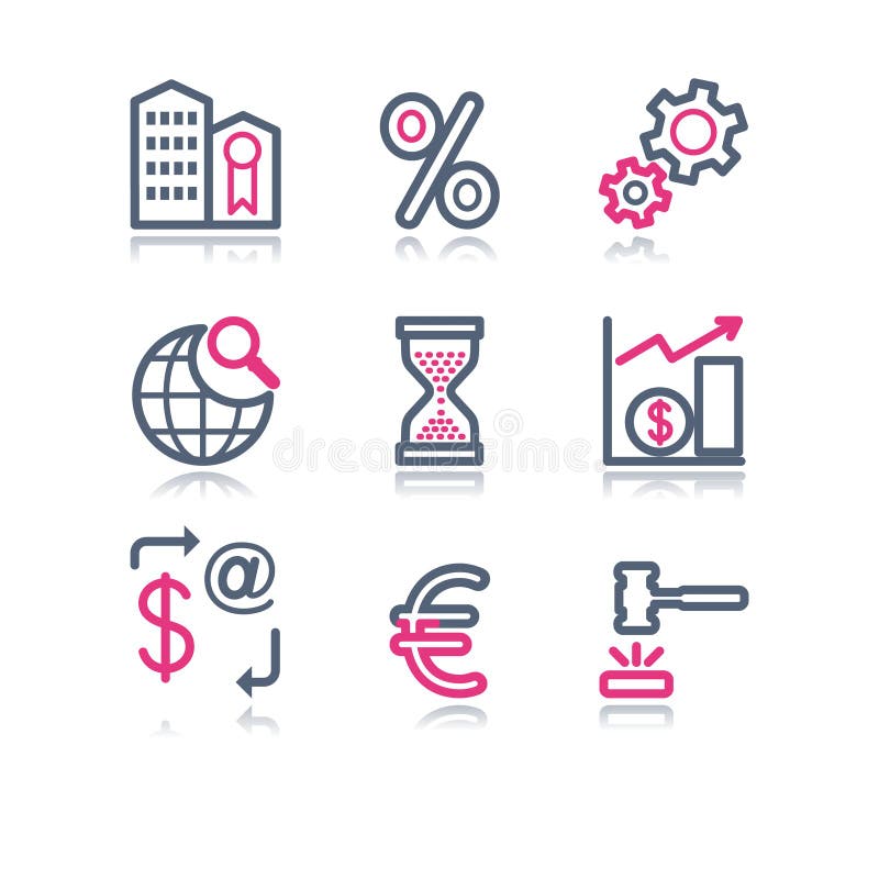 Color Contour Web Icons, 25 Stock Vector - Illustration of money, black ...