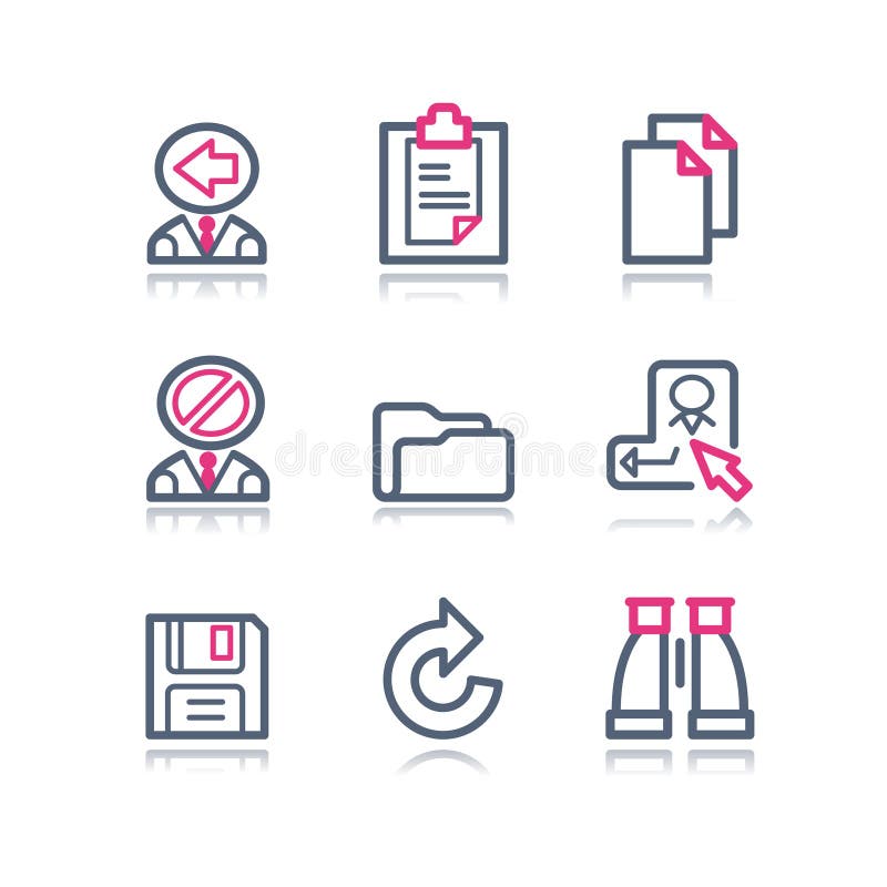 Color icons for website 14 stock vector. Illustration of report - 11963747