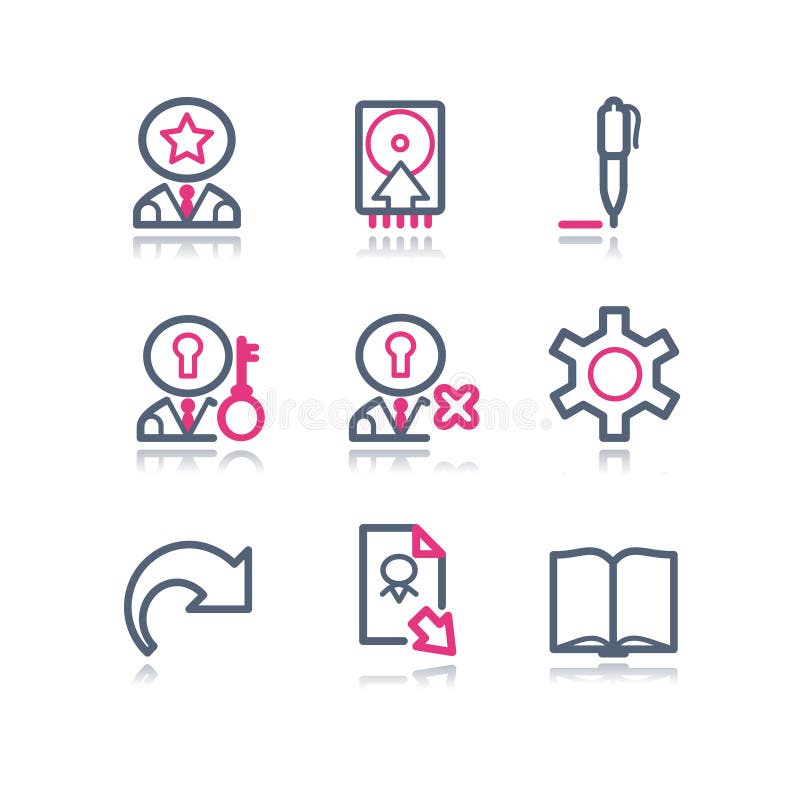 Color contour web icons, 6 stock vector. Illustration of boss - 6774254