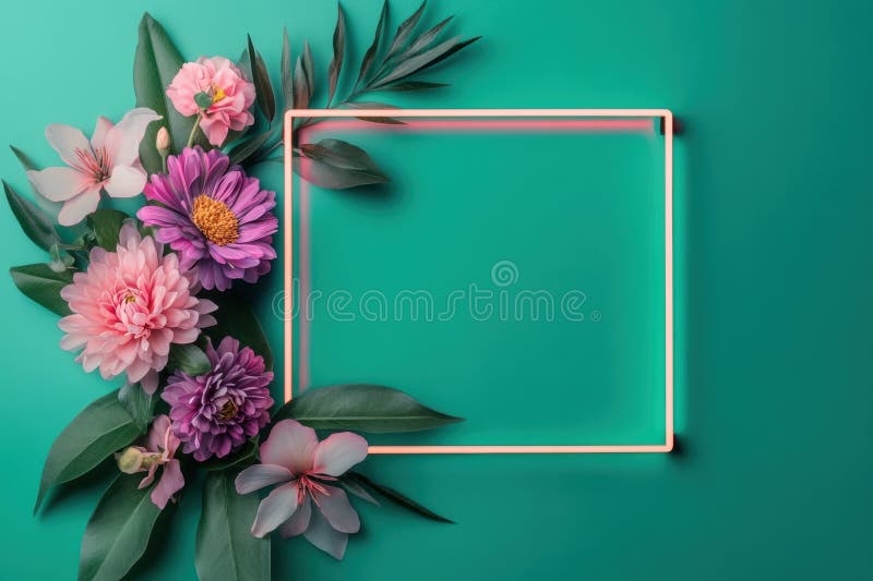 Color Contrast, the Striking Pairing of a Green Neon Frame Against a ...