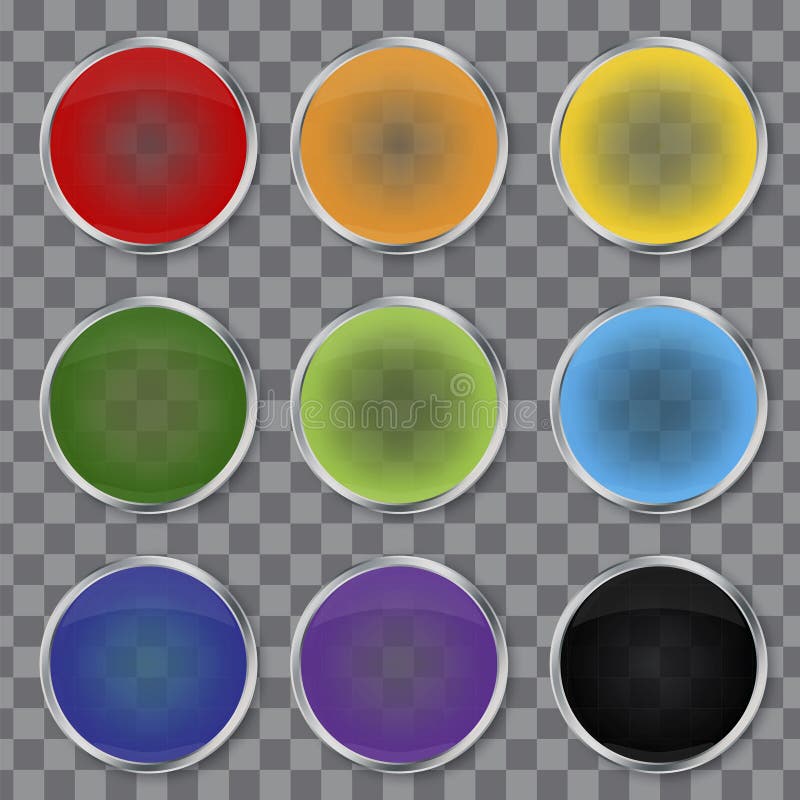 Color Cool Button. Set Of Glossy, Shiny Badges. Vector Image. Stock ...