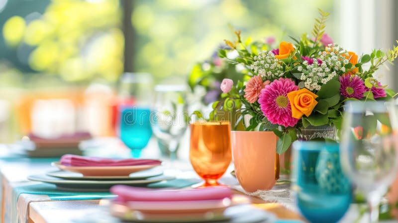 Color-coordinated Tableware and Centerpieces Set the Mood for ...