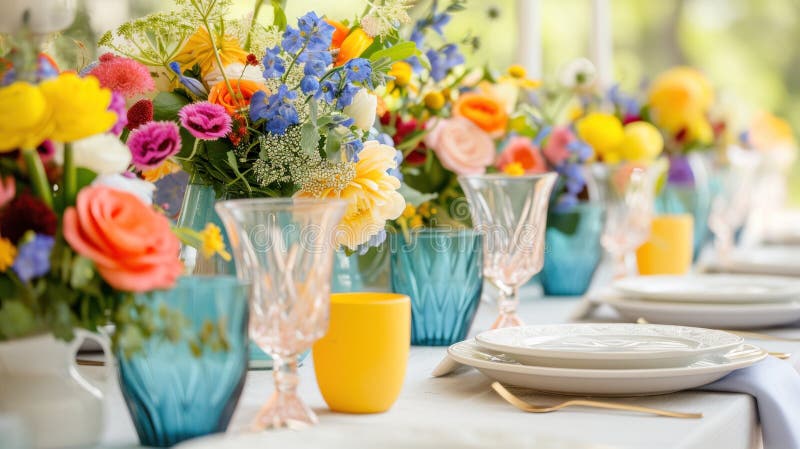 Color-coordinated Tableware and Centerpieces Set the Mood for ...