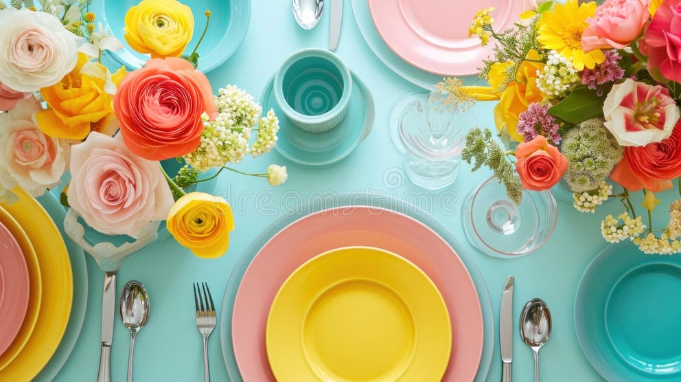 Color-coordinated Tableware and Centerpieces Set the Mood for ...