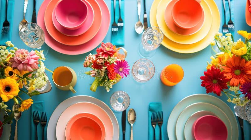 Color-coordinated Tableware and Centerpieces Set the Mood for ...