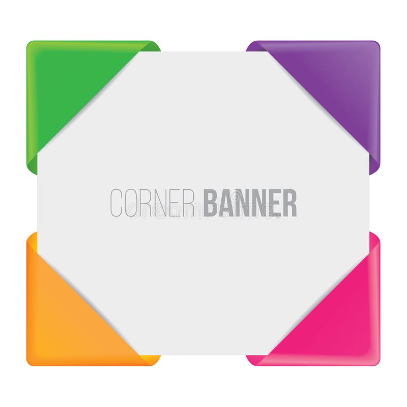 4 Color Corner Banner, Vector Illustration Stock Vector - Illustration ...