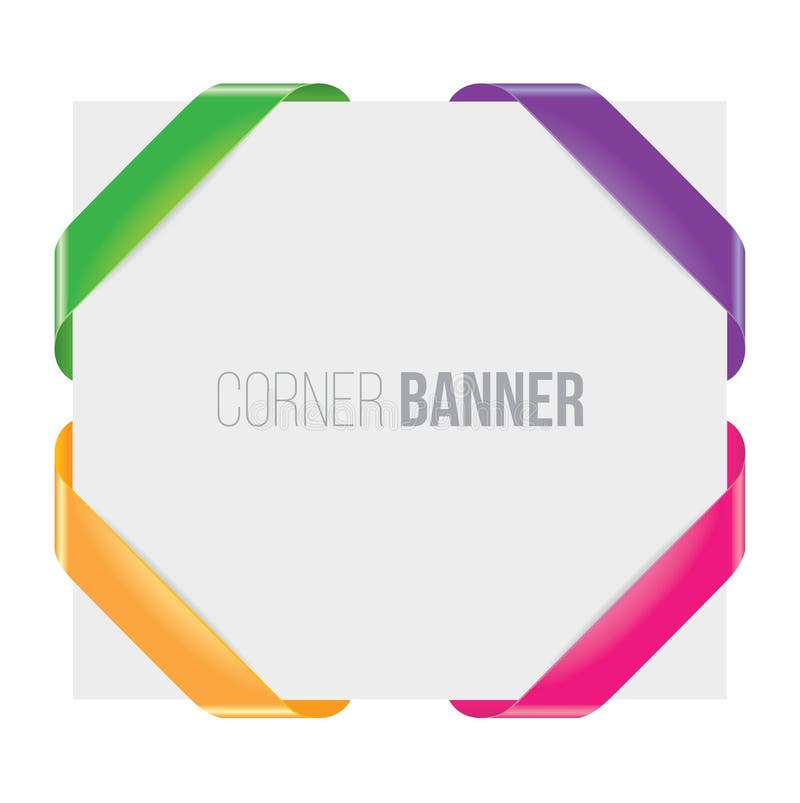 4 Color Corner Banner, Vector Illustration Stock Vector - Illustration ...