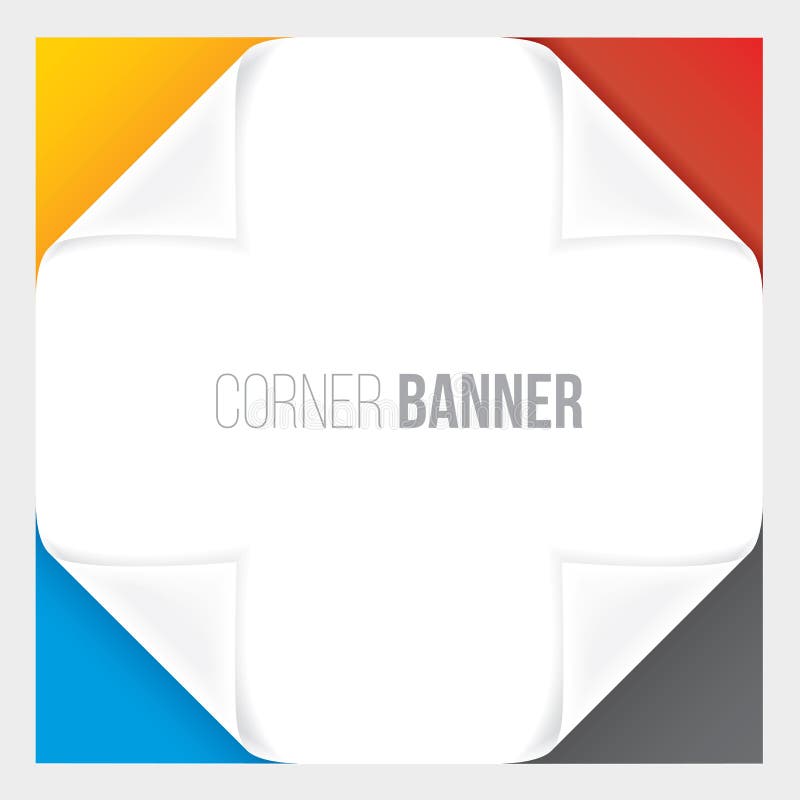 4 Color Corner Banner, Vector Illustration Stock Vector - Illustration ...