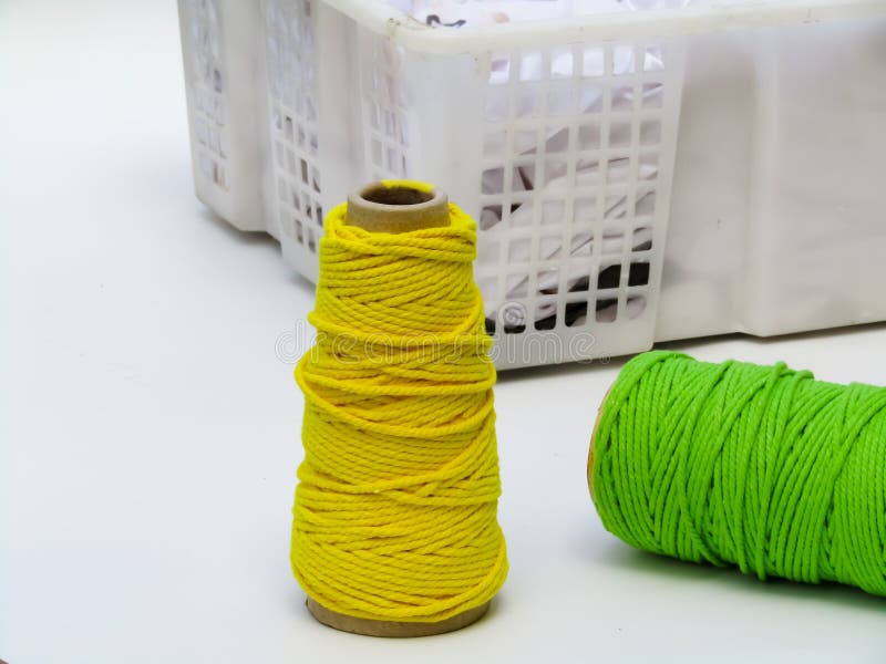 Color Cotton Rope, Macrame Craft Material Stock Photo - Image of ...